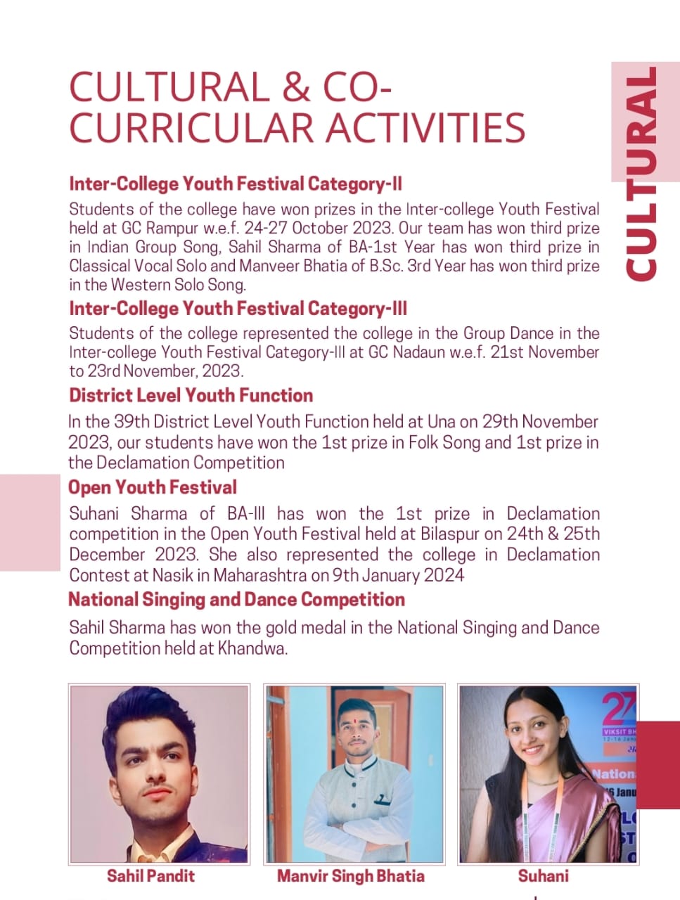 Cultural Achievements – MPGCAMB