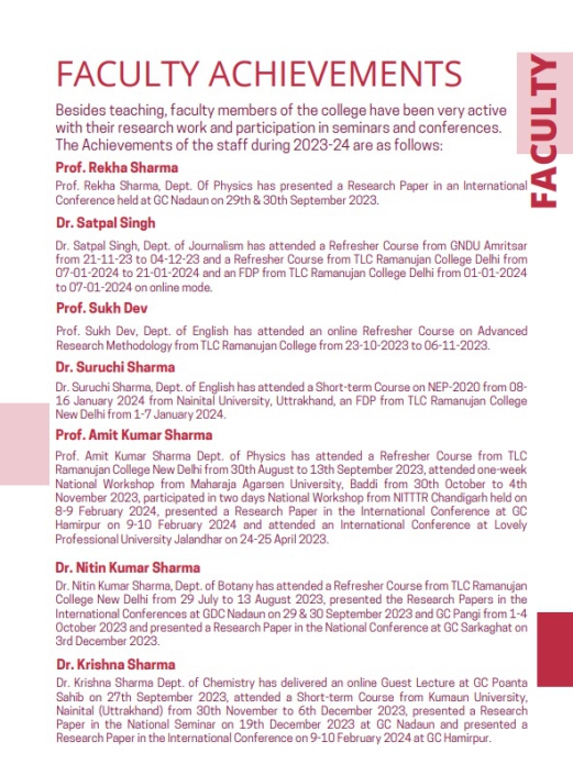 Staff Achievements – MPGCAMB